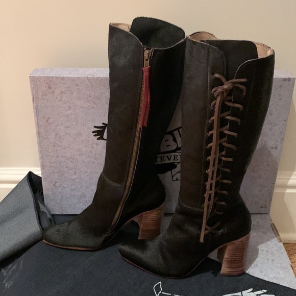 Freebird by Steven | Shoes | Freebird By Steven Joaquin Boots In Black Calf Hair Lacing Detail ...